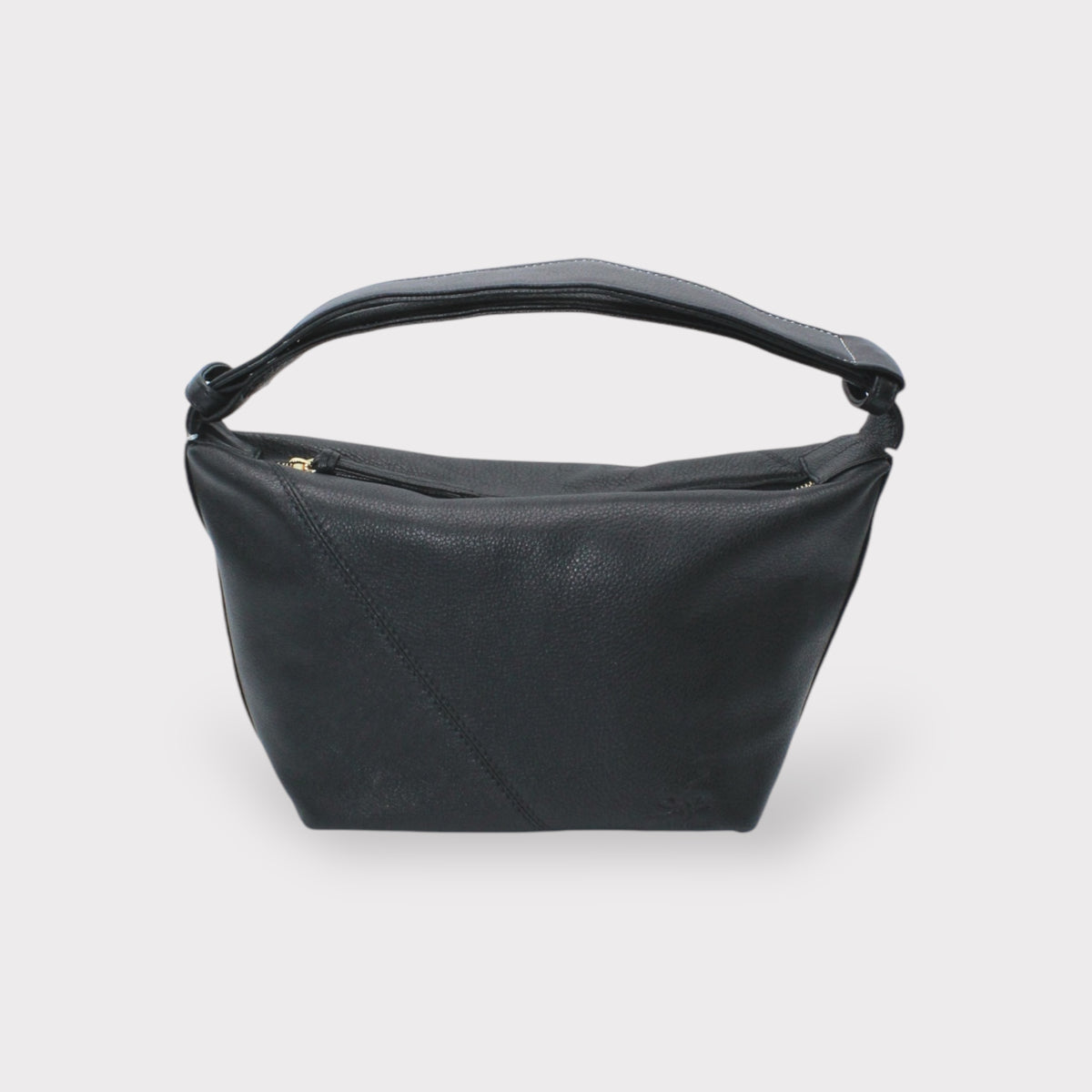 Genuine Leather Pouch Shoulder Bag Handheld Bag Black|Sook Stainable